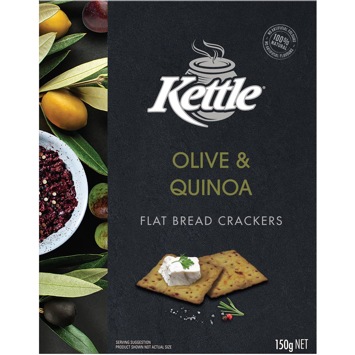 Kettle Olive & Quinoa Flat Bread Crackers 150g | Woolworths