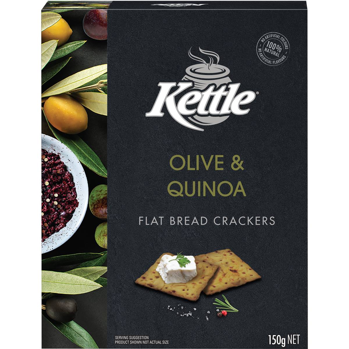 Kettle Olive & Quinoa Flat Bread Crackers 150g | Woolworths