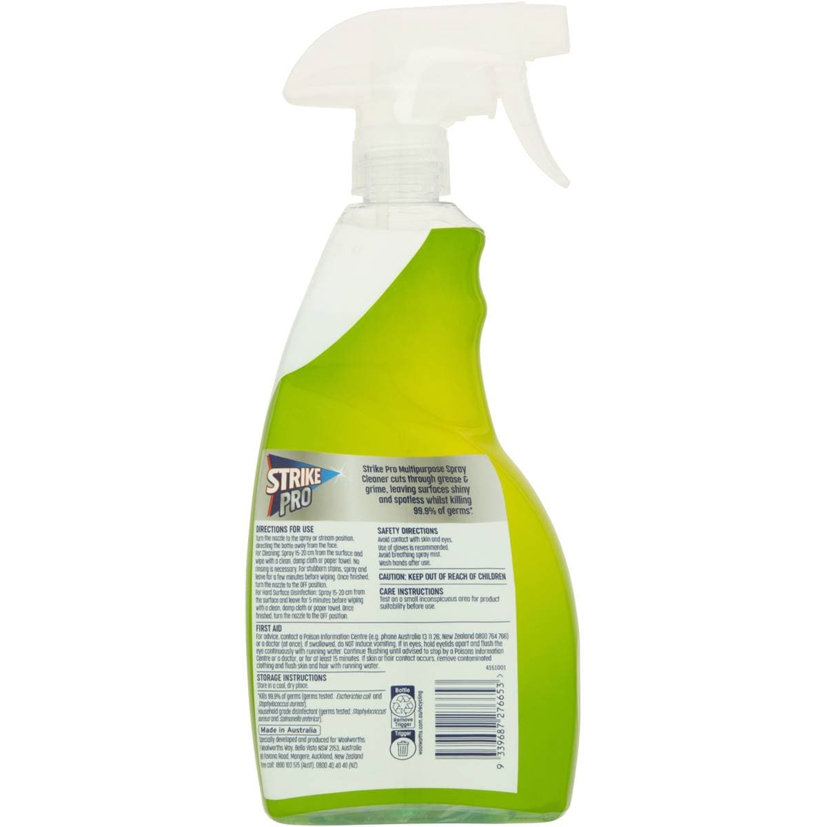 Strike Pro Antibacterial Multipurpose Spray Cleaner Lemon & Lime 750ml ...