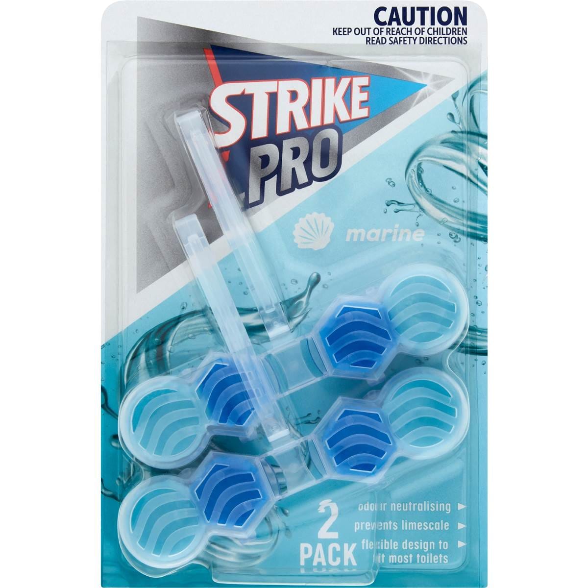 Strike Pro Toilet Clean Rim Block Marine 2 Pack | Woolworths