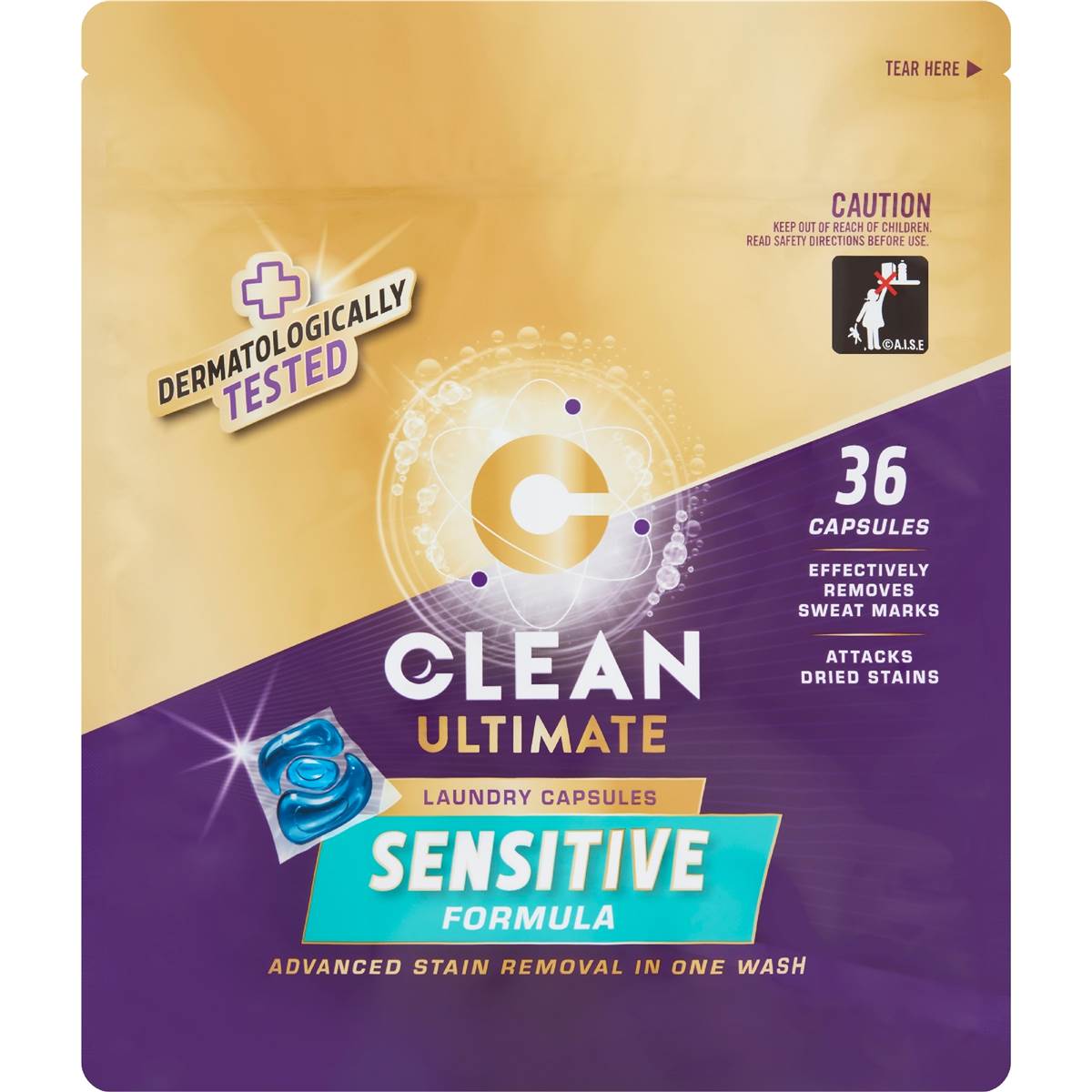 Clean Ultimate Sensitive Laundry Capsules 36 Pack | Woolworths
