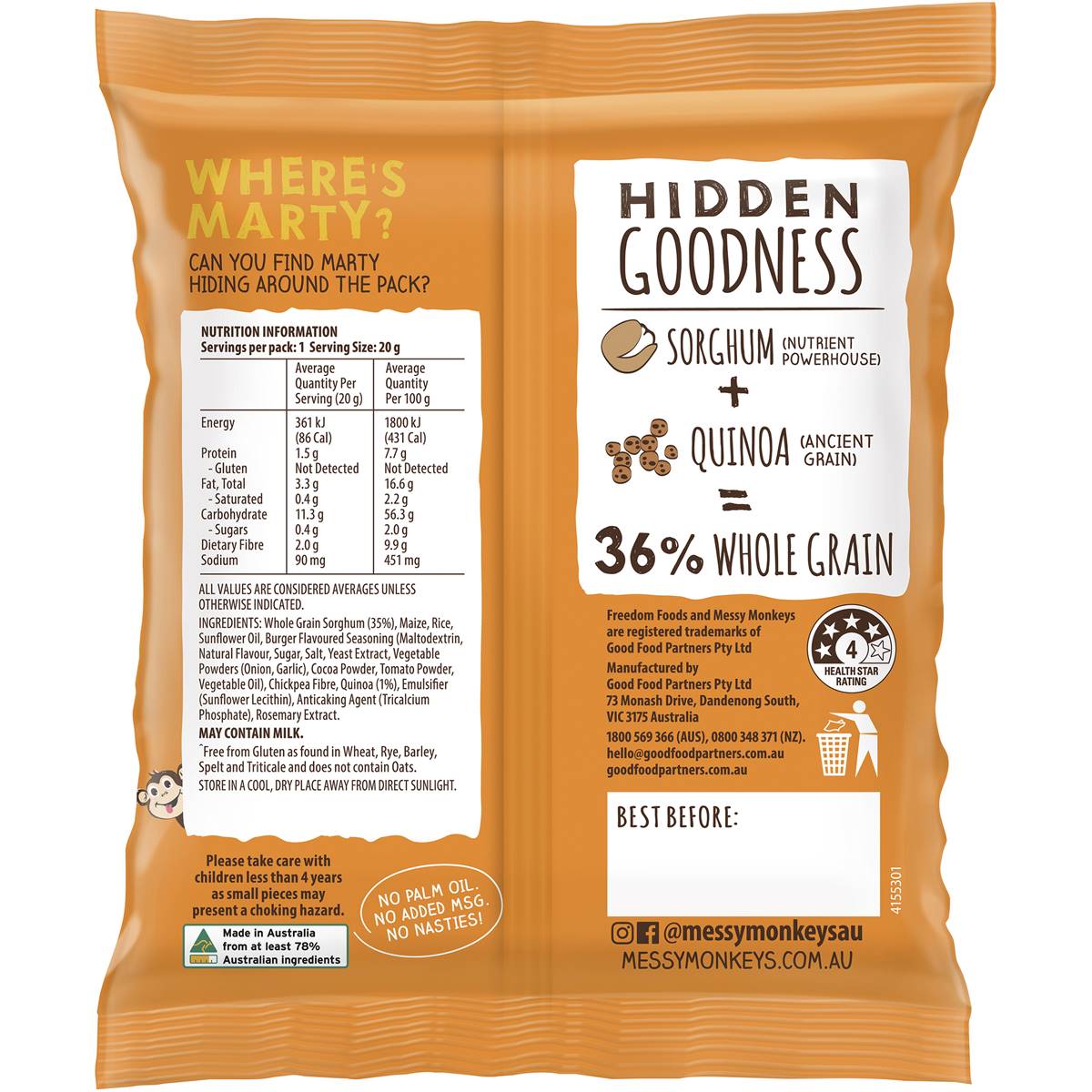 Messy Monkeys Wholegrain Bites Burger 6 Pack | Woolworths