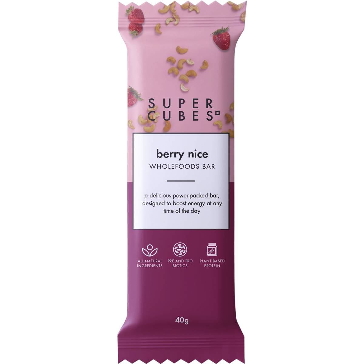Super Cubes Berry Nice Wholefoods Bar 40g | Woolworths