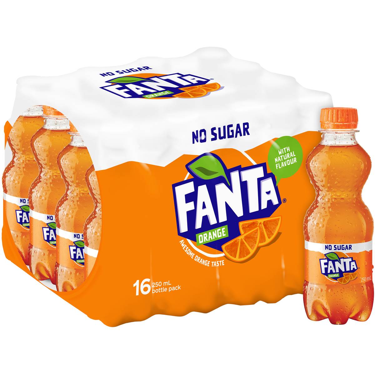 Fanta Orange No Sugar Bottles 250ml X 16 Pack | Woolworths
