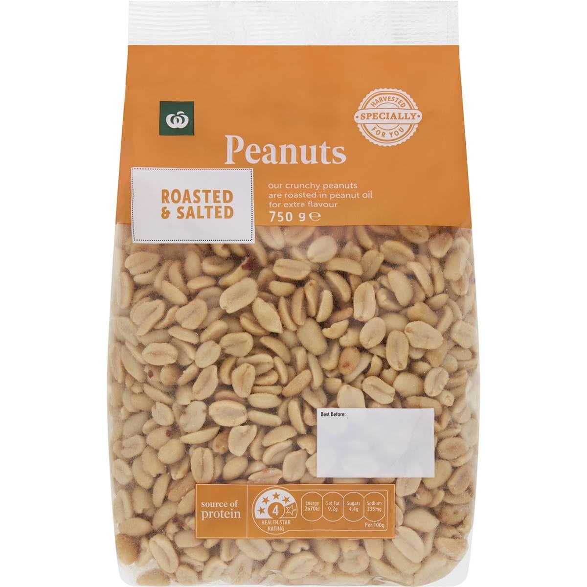 Woolworths Peanuts Roasted & Salted 750g Pack | Woolworths