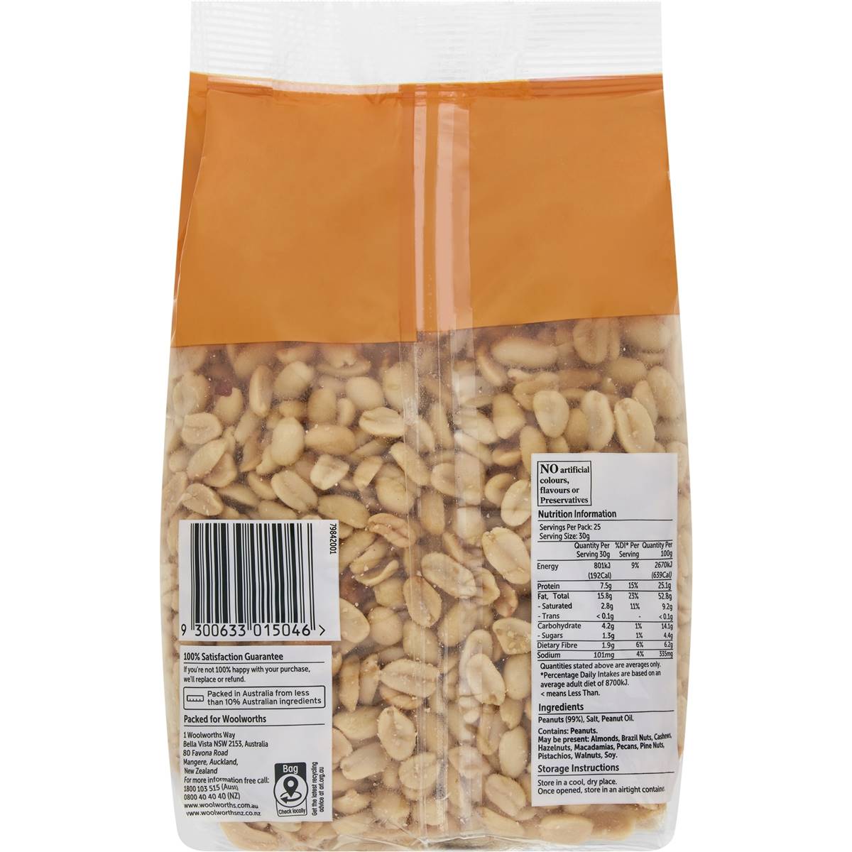 Woolworths Peanuts Roasted & Salted 750g Pack | Woolworths