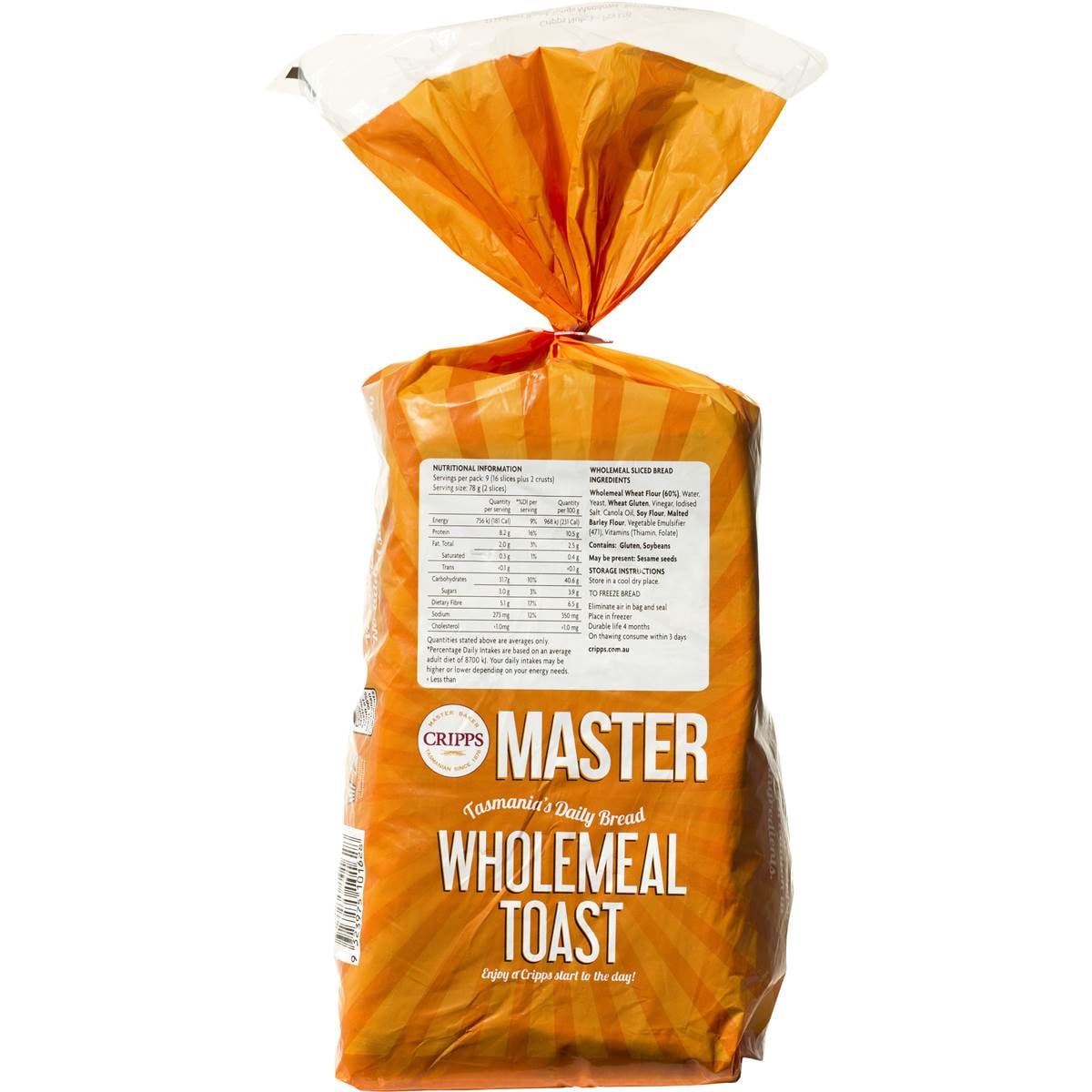 Cripps Master Wholemeal Toast Bread 700g | Woolworths