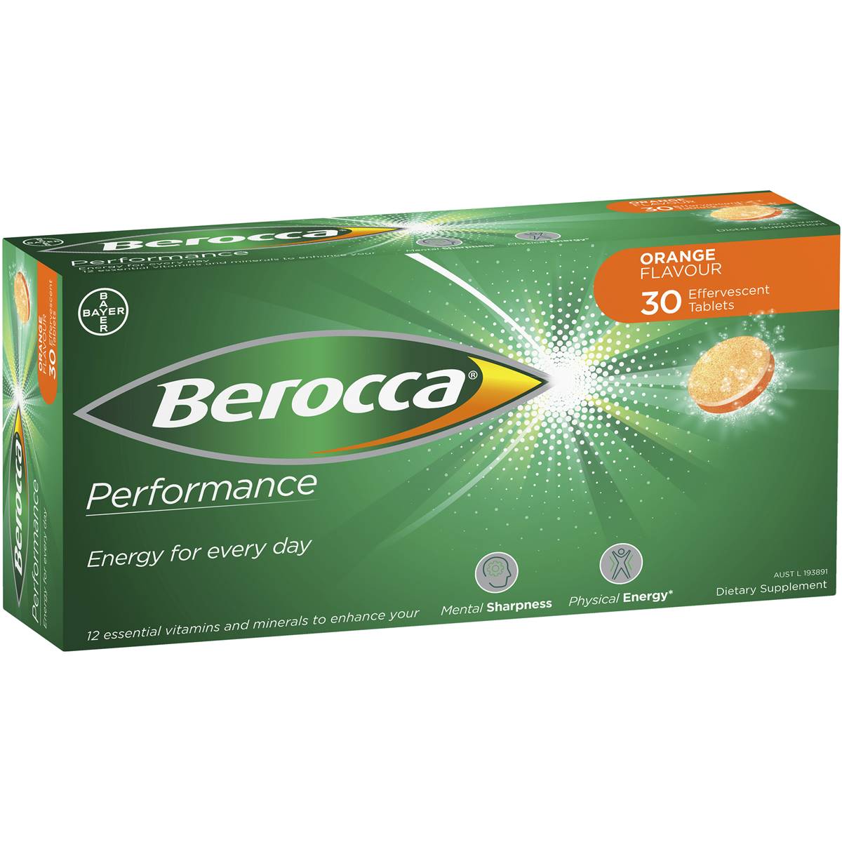 Berocca Vitamin B & C Orange Flavour Energy 30 Pack | Woolworths