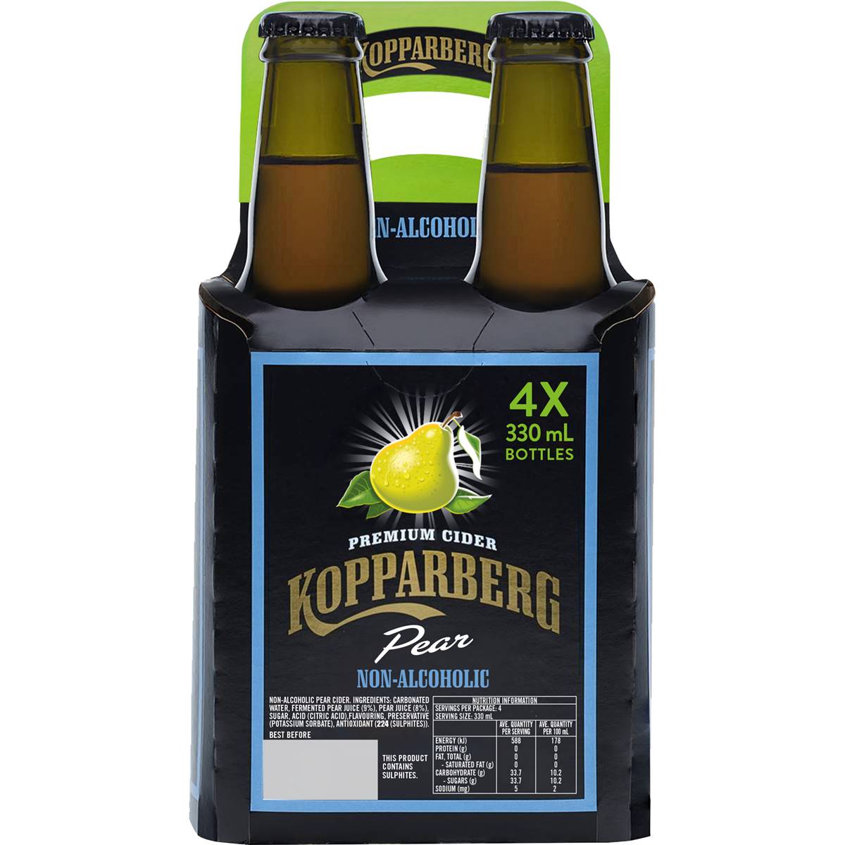 Kopparberg Non-alcoholic Premium Cider Pear 330ml X 4 Pack | Woolworths