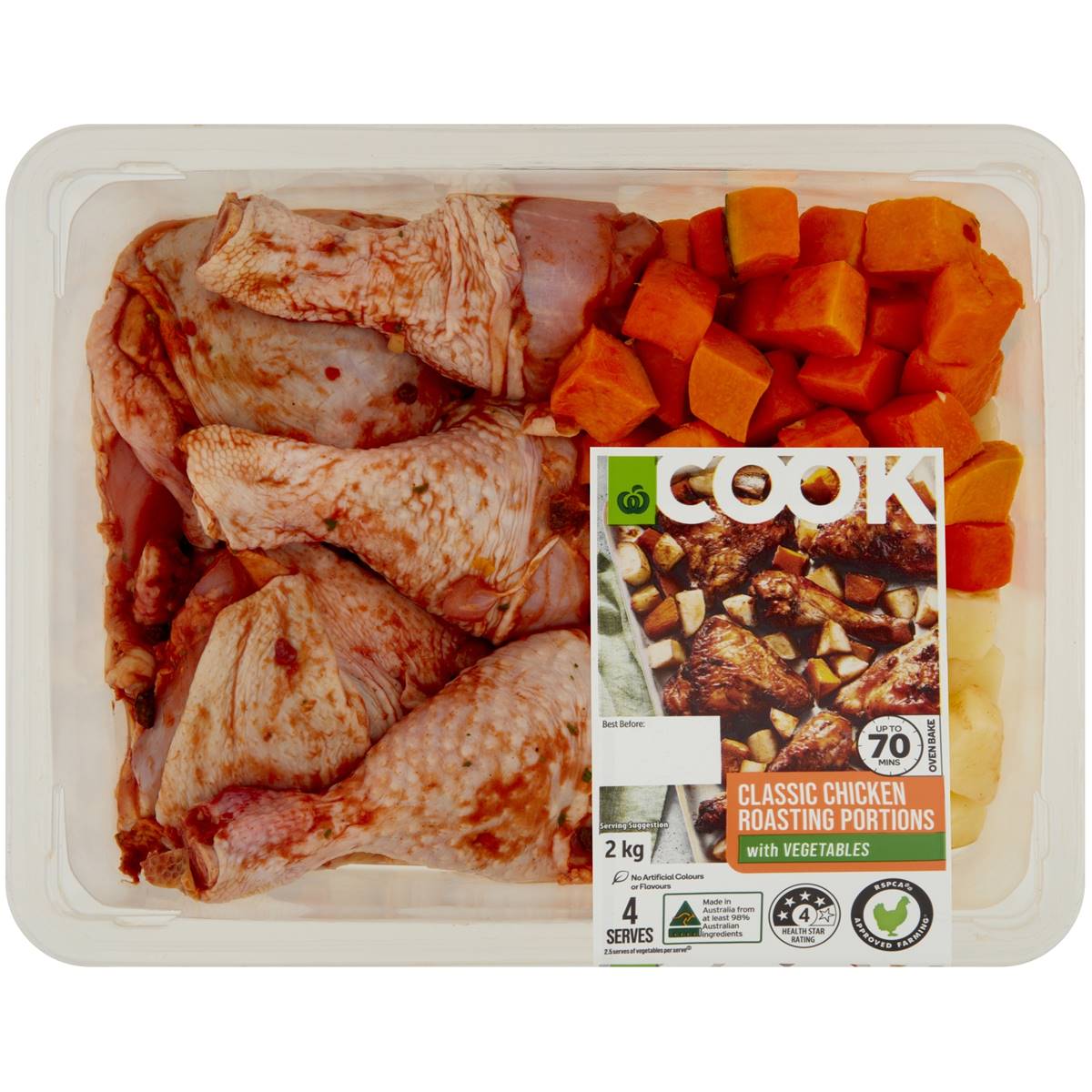 Woolworths Classic Chicken Roasting Portions With Vegetables 2kg ...