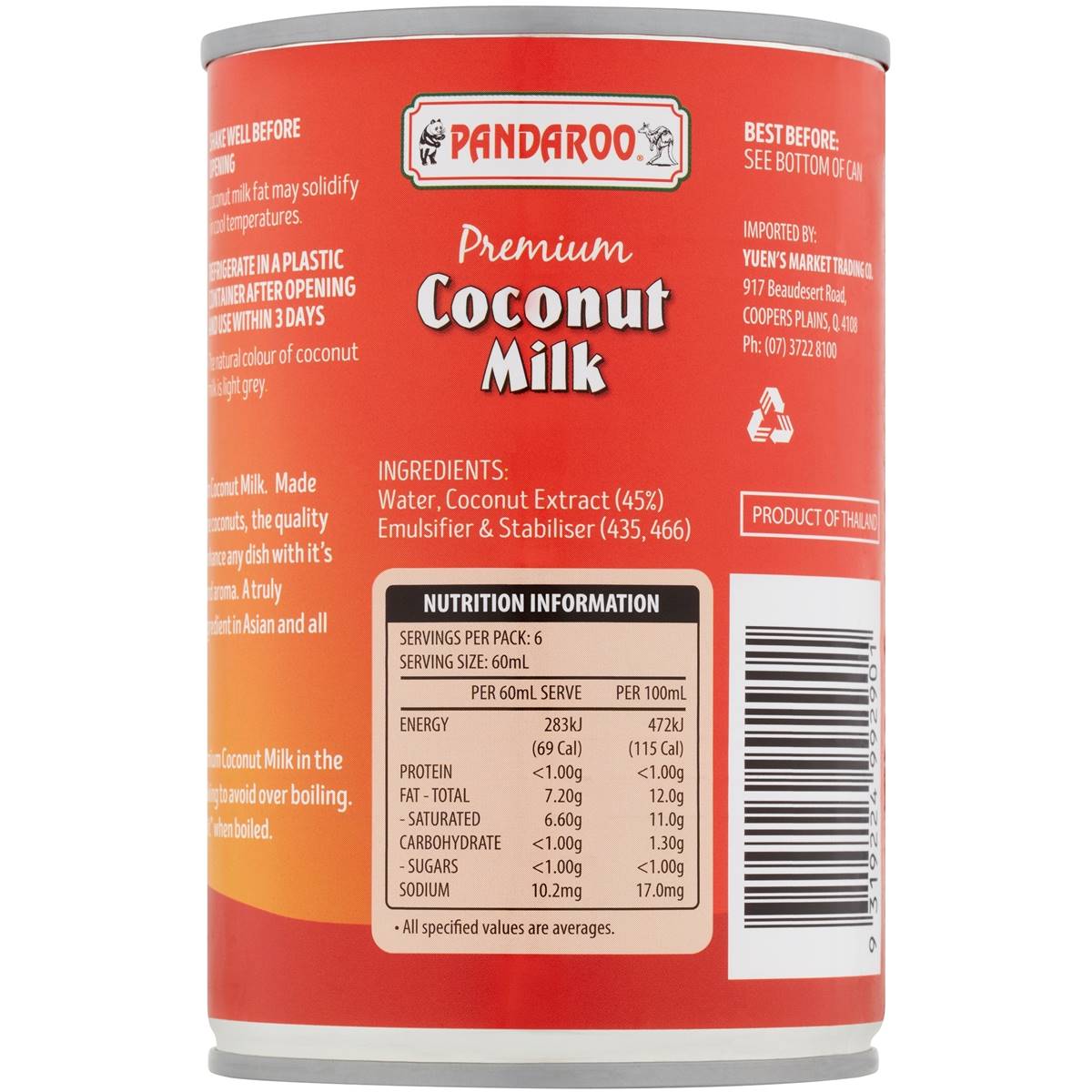 Pandaroo Coconut Milk 400ml | Woolworths