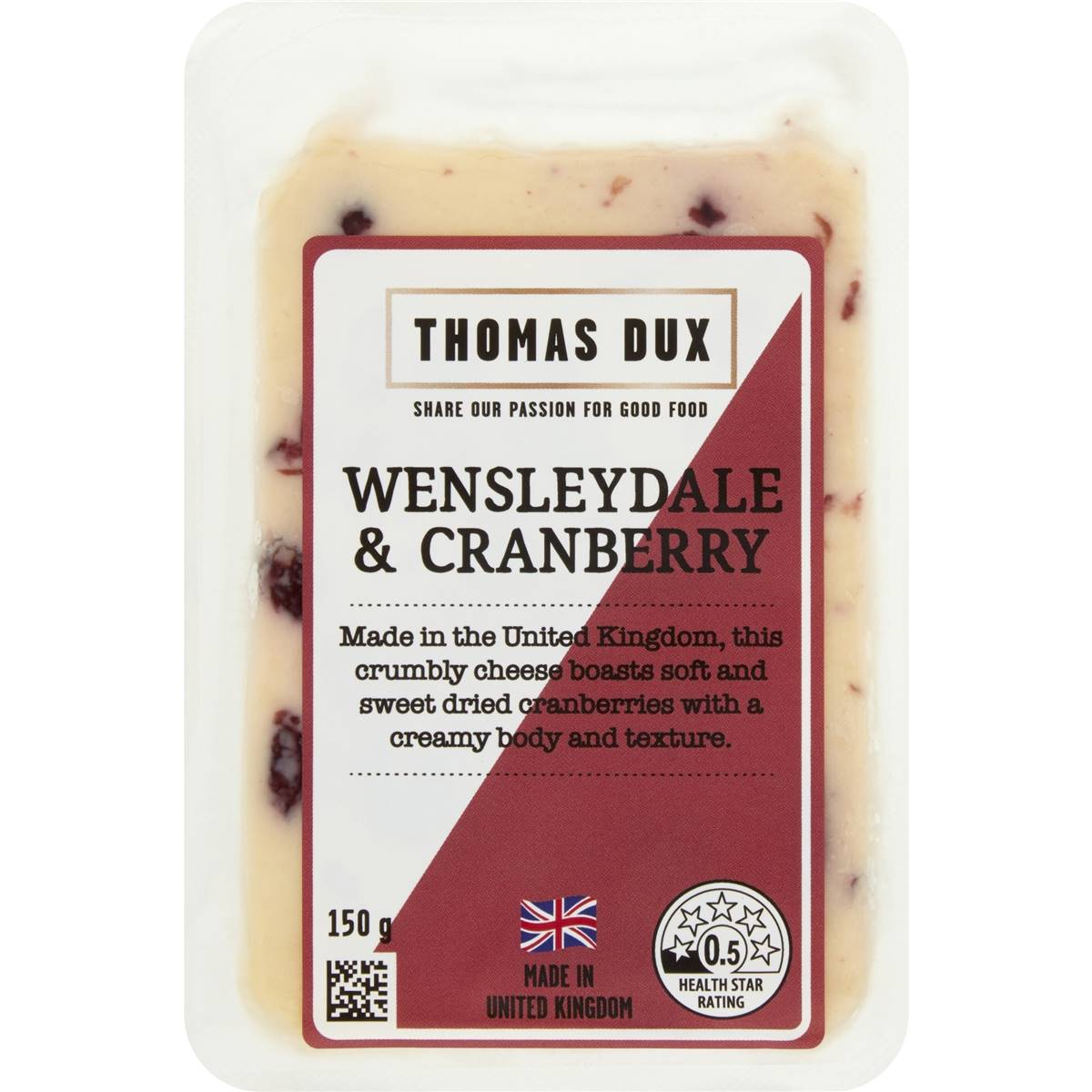 Thomas Dux Wensleydale & Cranberry 150g | Woolworths