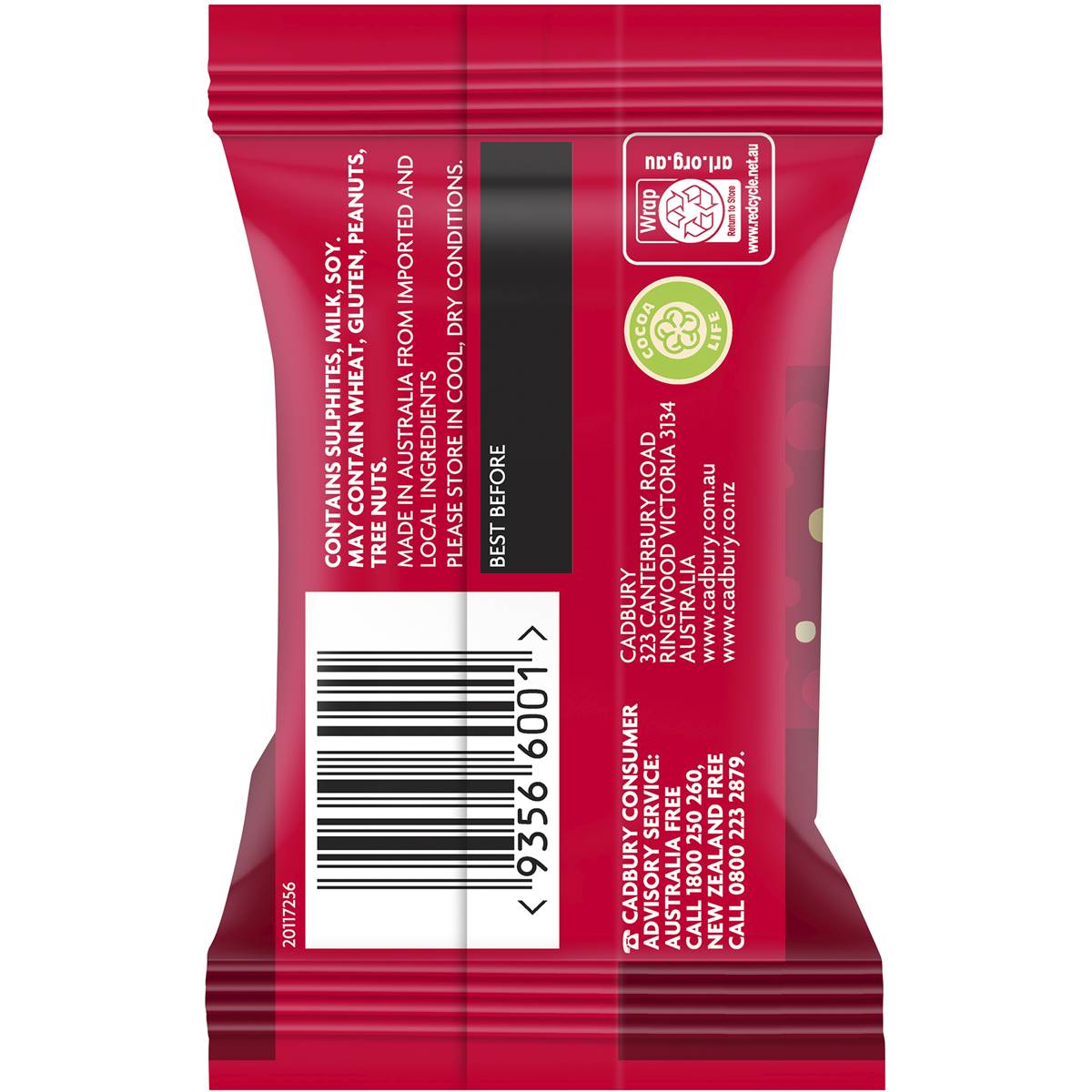 Cadbury Cherry Ripe Layers Chocolate Bar 35g | Woolworths