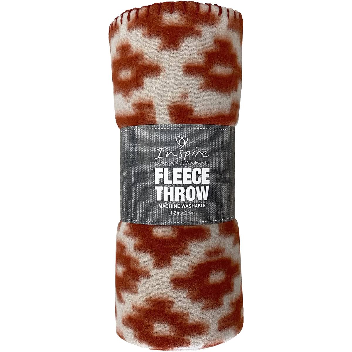 Inspire Patterned Fleece Throw Assorted Each | Woolworths