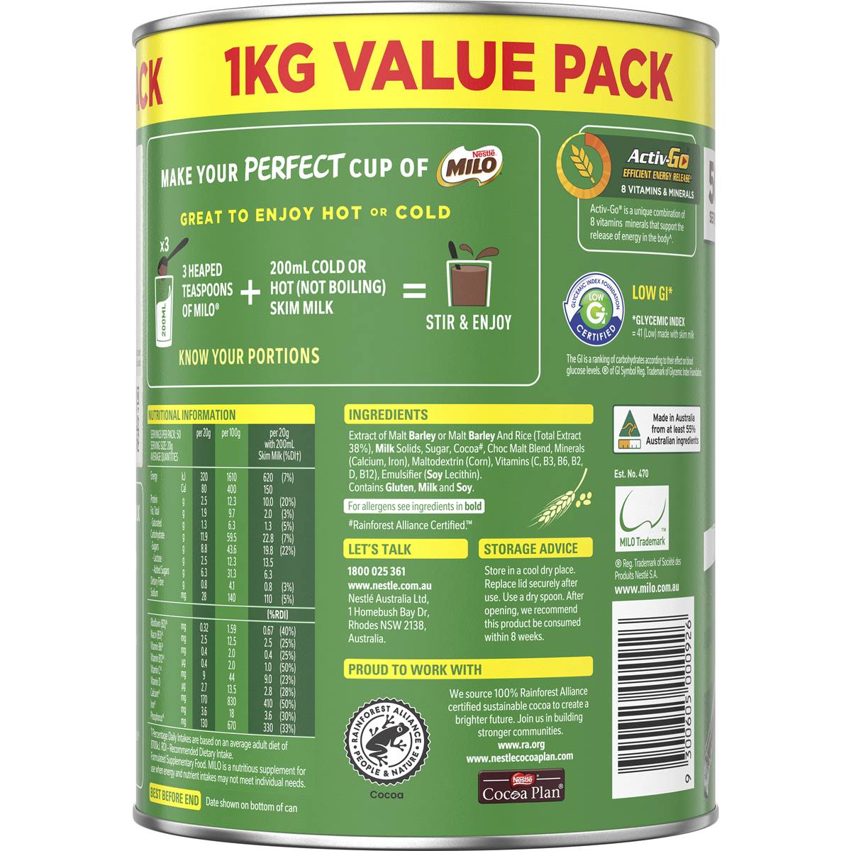 Milo Nutrition Facts – Besto Blog