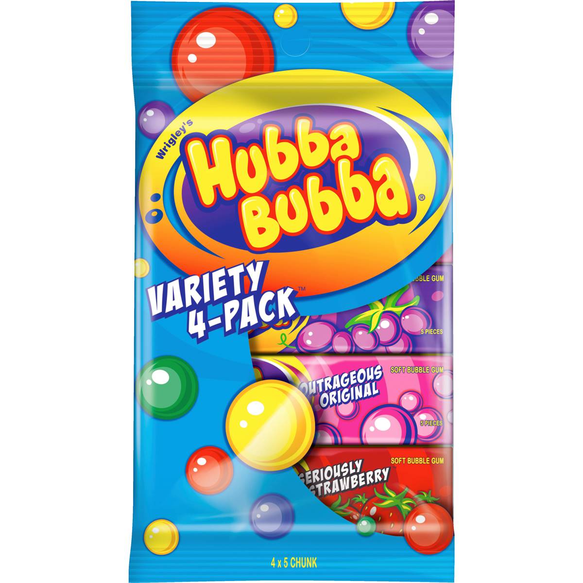 Wrigley's Hubba Bubba Variety Pack 4 Pack | Woolworths
