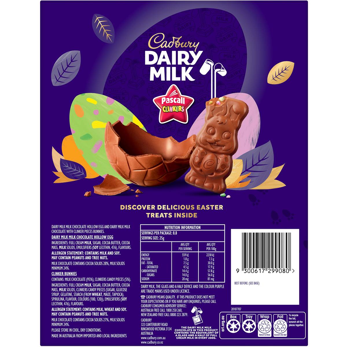 Cadbury Pascall Clinker Chocolate Easter Egg Gift Box 220g | Woolworths