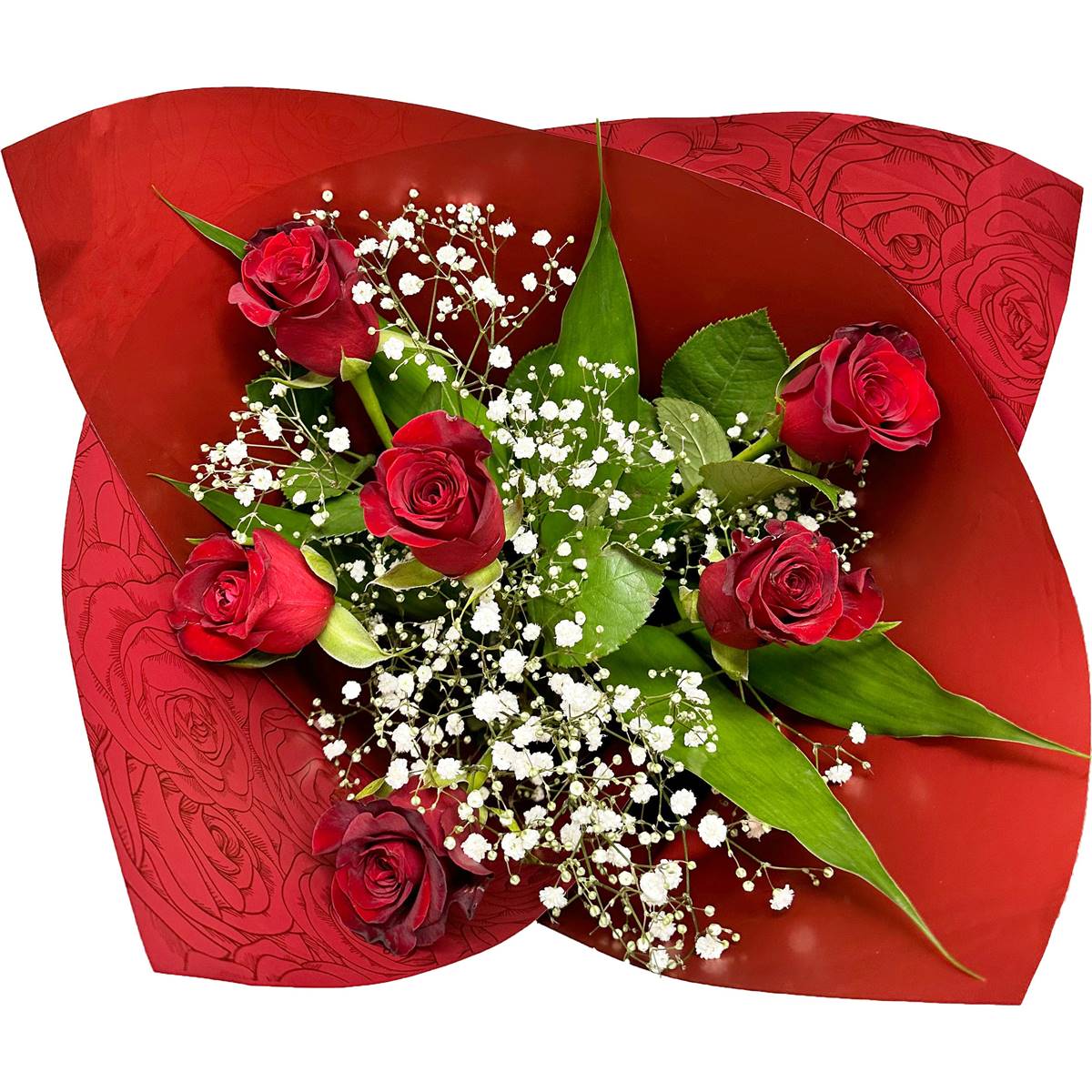 Valentine's Day Special Gift Bouquet 6 Stem Red Roses Each | Woolworths