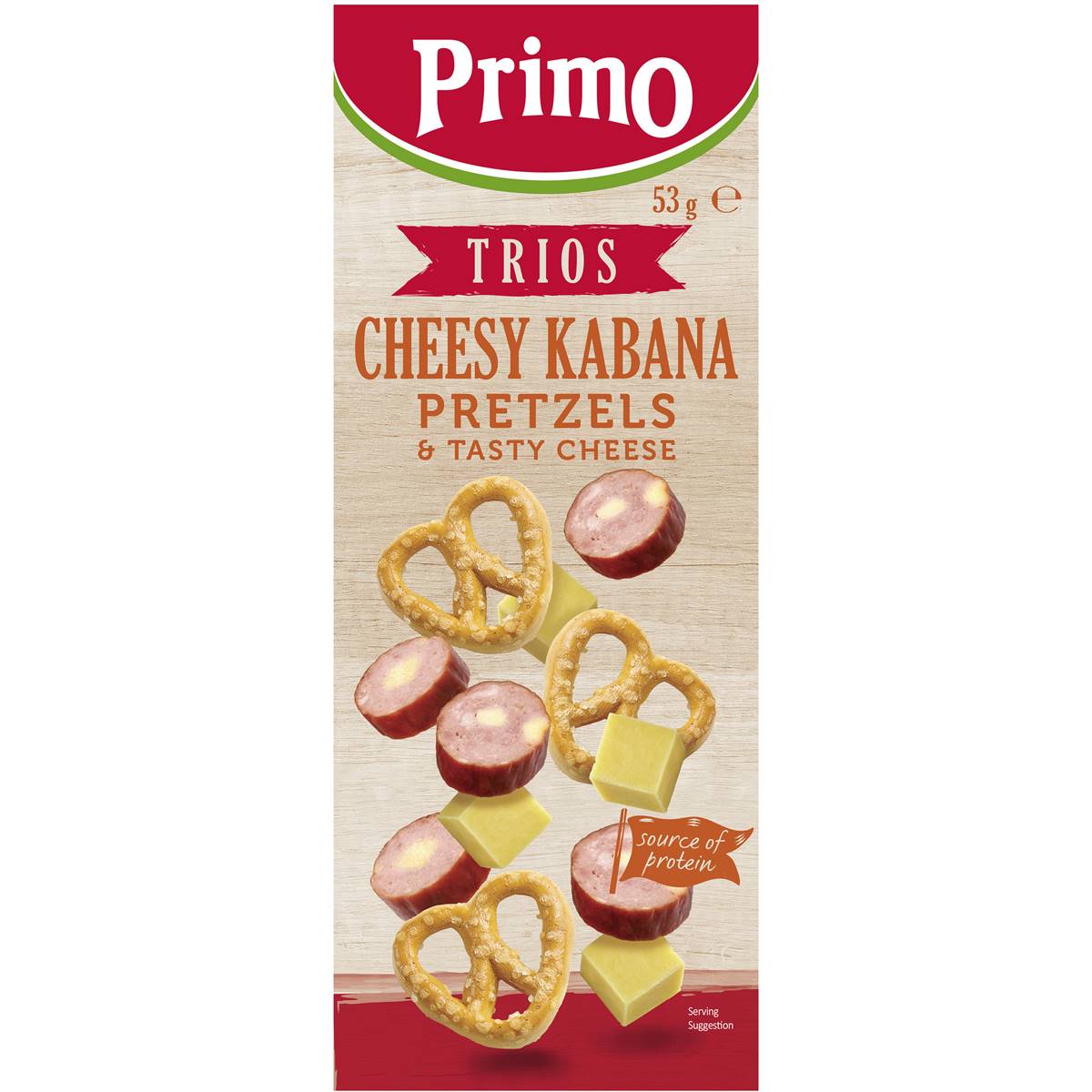 Primo Trios Cheesy Kabana Cheese & Pretzels 53g | Woolworths