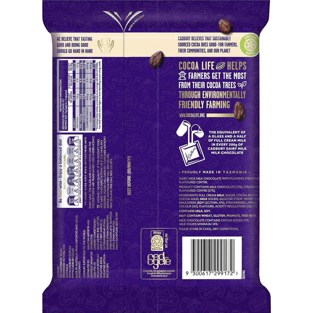 Cadbury Dairy Milk Strawberry Large Chocolate Block 343g | Woolworths