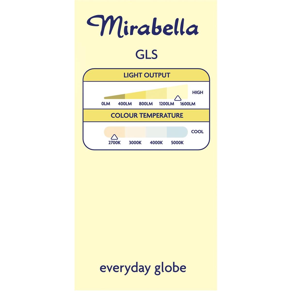 Mirabella Led Gls Es 14w 1400lm Globe Warm White 2 Pack | Woolworths