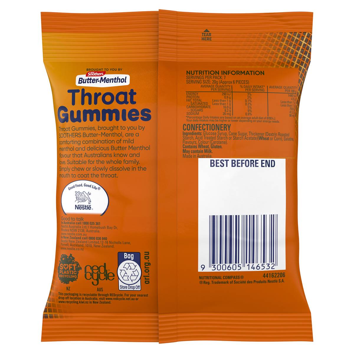 Soothers Butter Menthol Gummies 150g | Woolworths