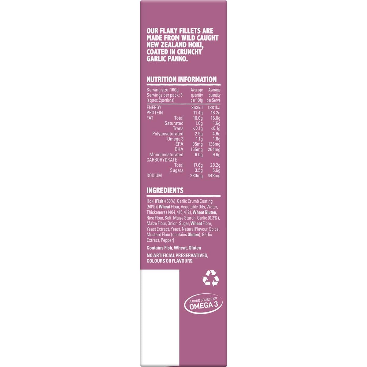 Sealord New Zealand Garlic Panko Hoki 480g | Woolworths