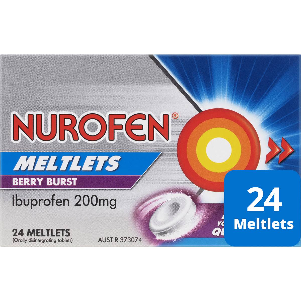 Nurofen Meltlets Ibuprofen 200mg For Pain Relief Berry Burst 24 Pack ...