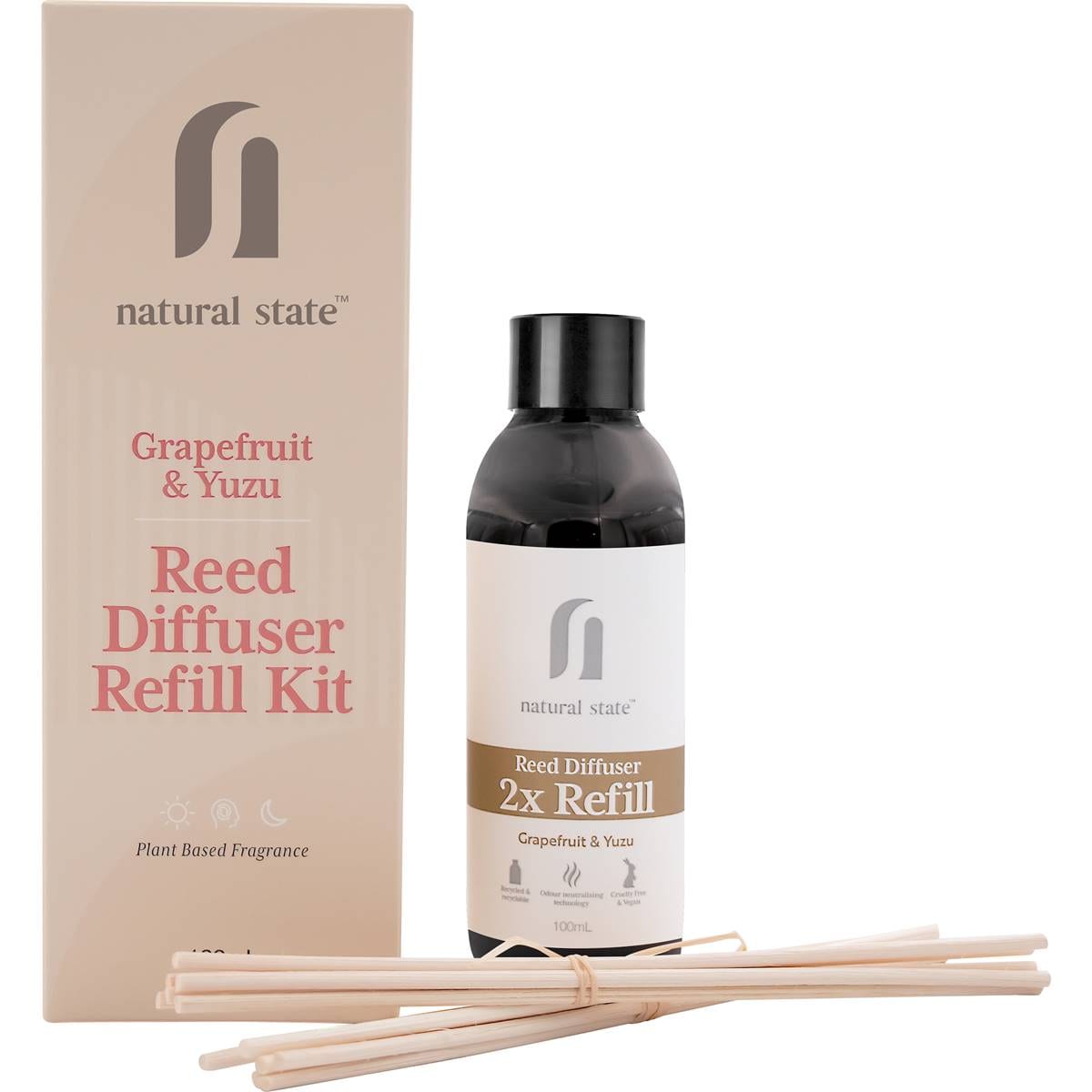 Natural State Reed Diffuser Refill Kit Grapefruit & Yuzu 100ml | Woolworths