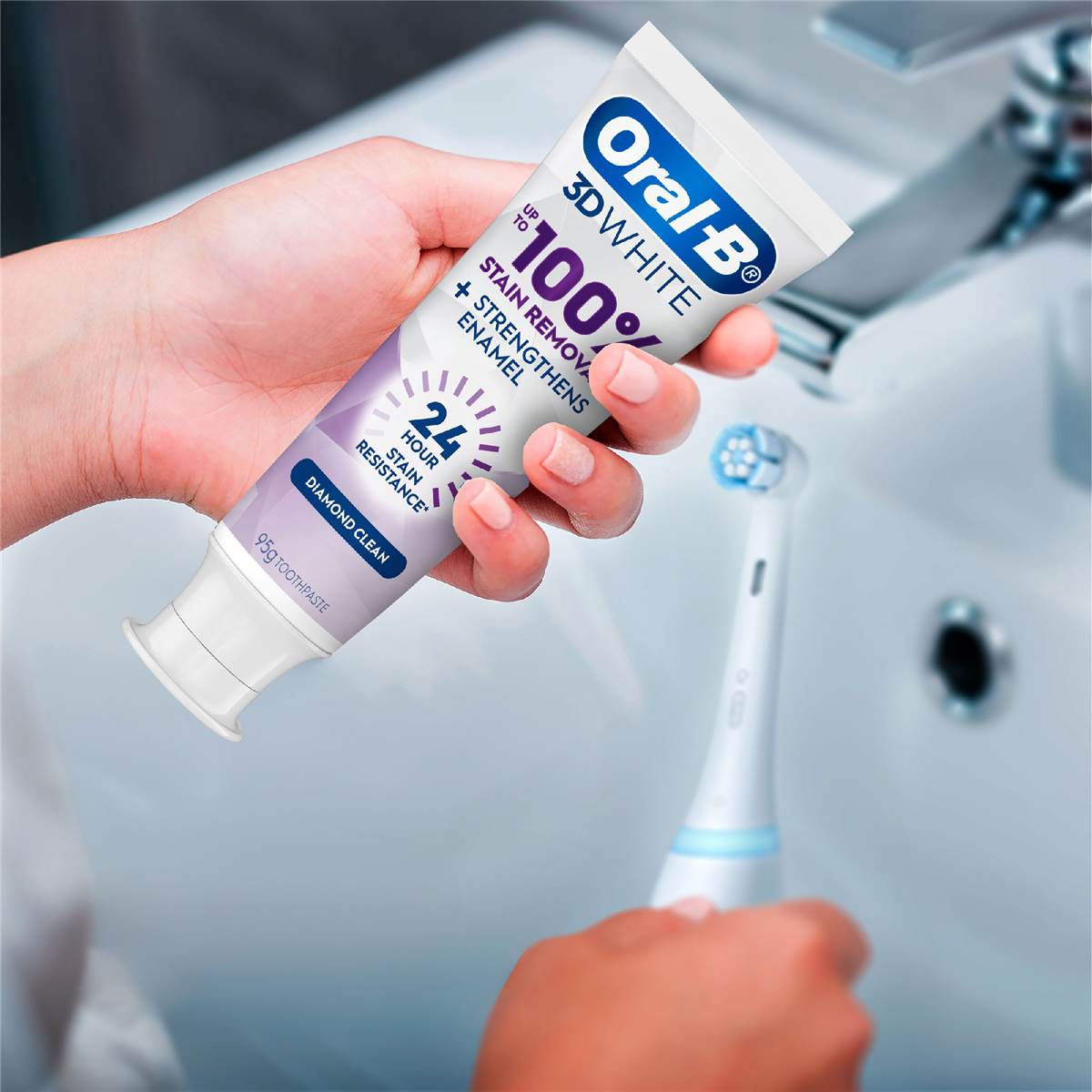 Oral-b 3d White Enamel Strong Whitening Toothpaste 95g | Woolworths