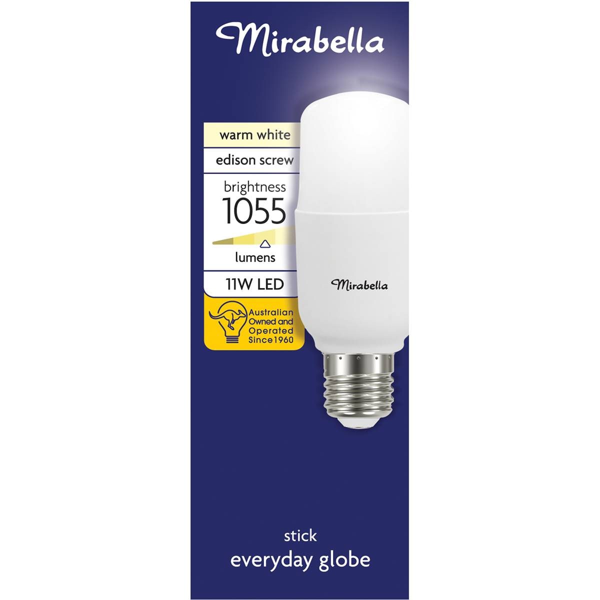 Mirabella Led Stick T45 11w 1055lm Edison Screw Warm White Globe Each ...