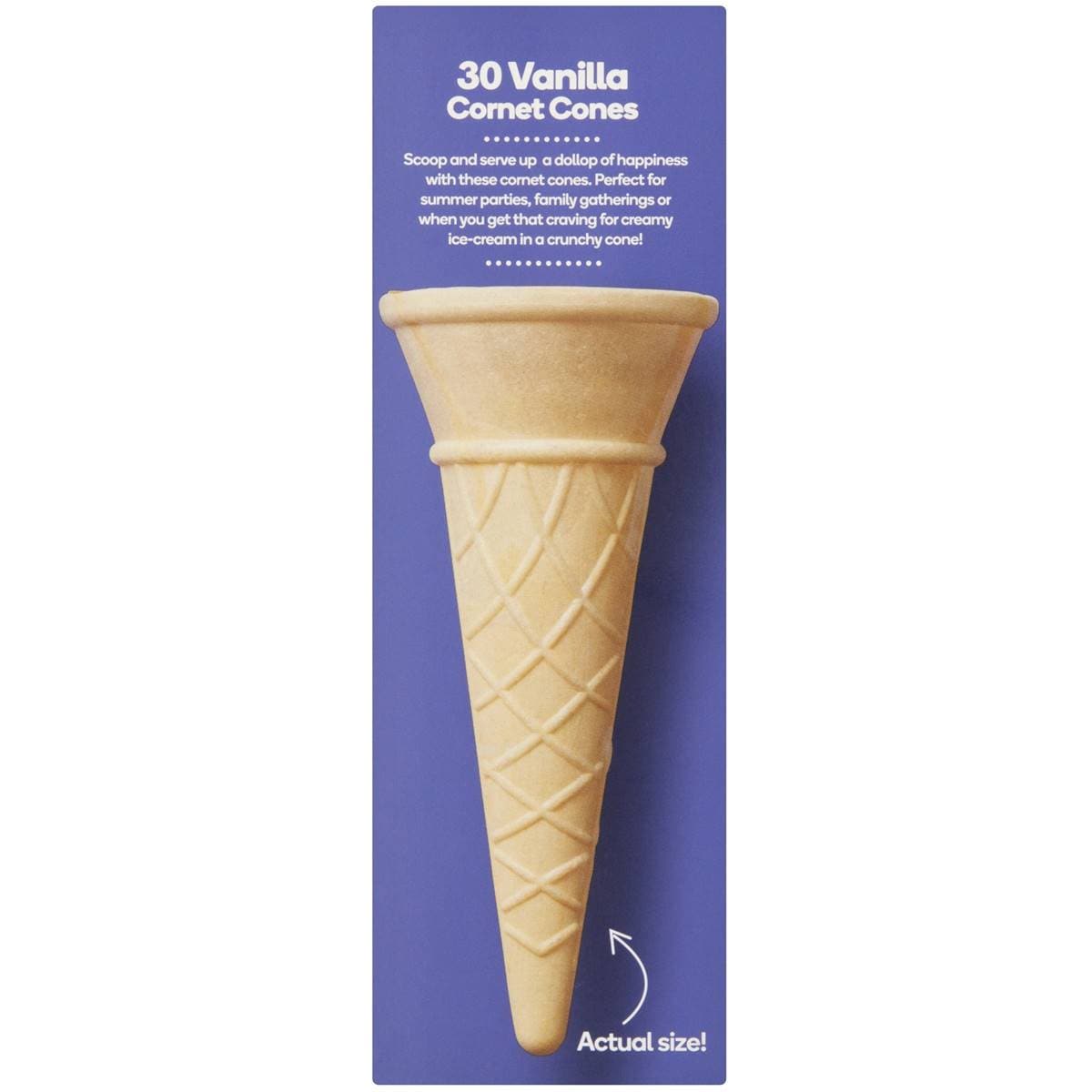 Woolworths Vanilla Cornet Cones 30 Pack | Woolworths