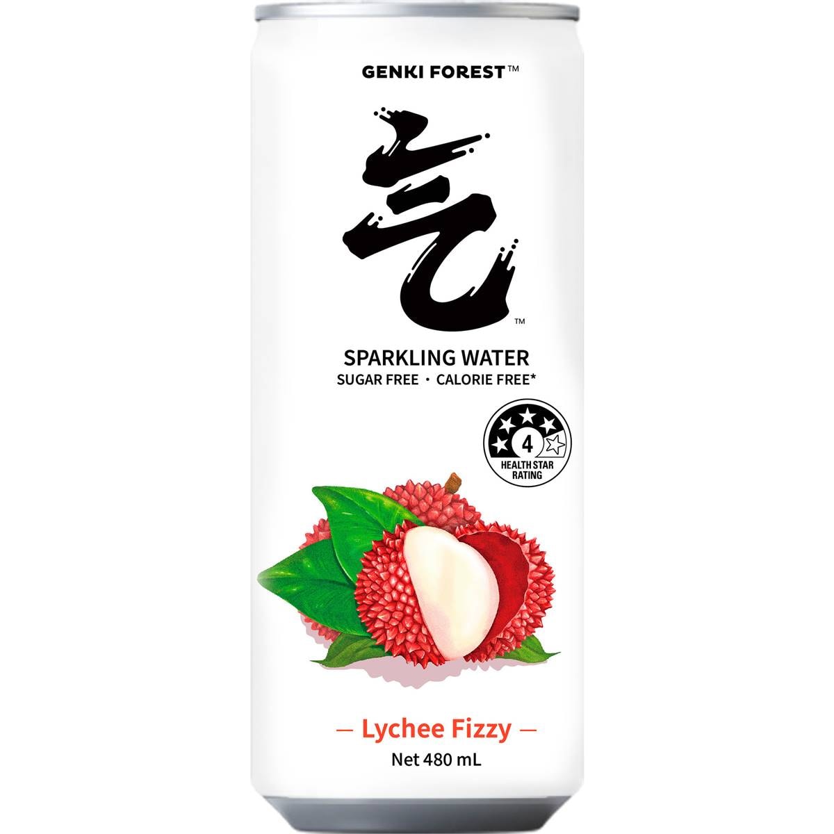 Genki Forest Sparkling Water Lychee Fizzy 330ml X6 Pack | Woolworths