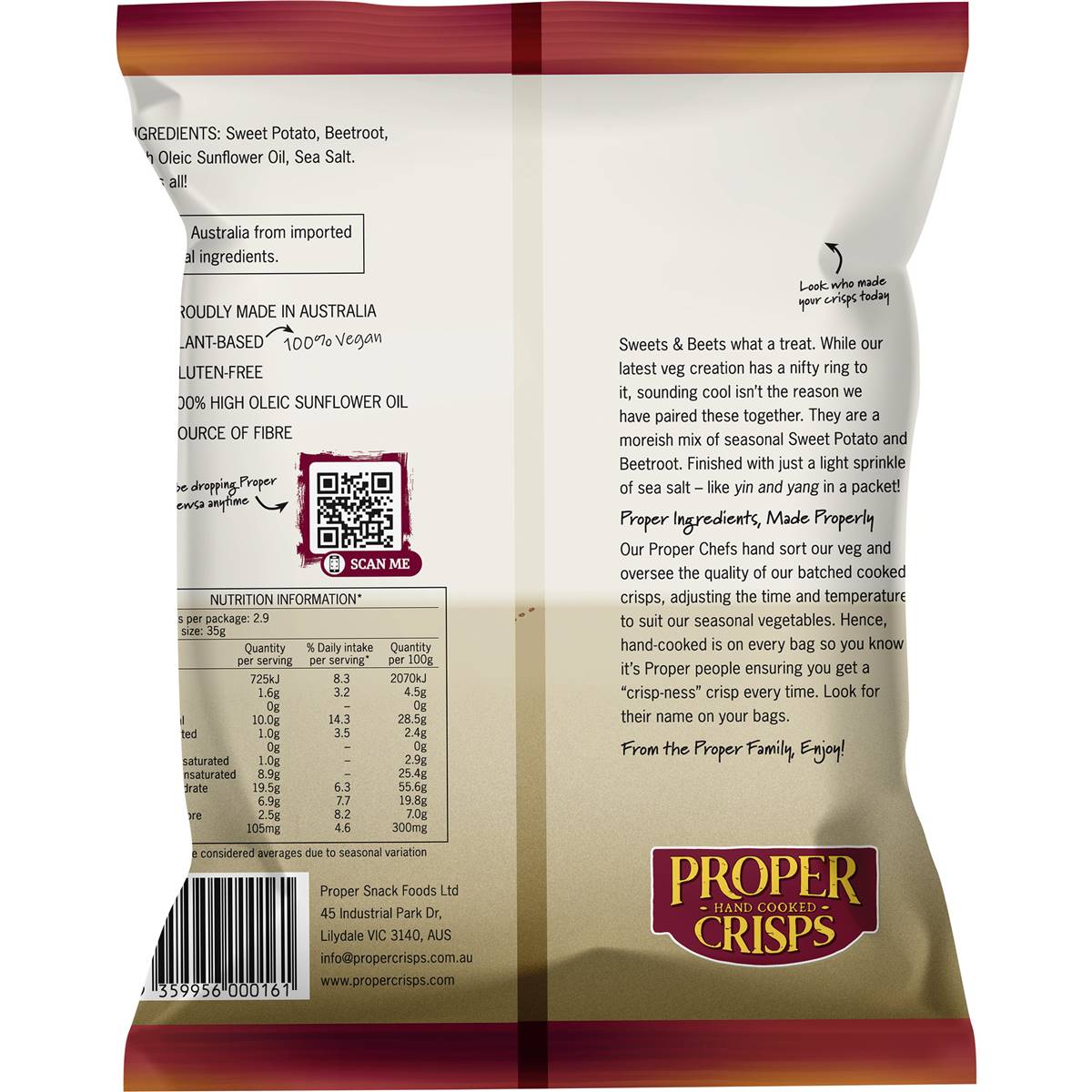 Proper Crisps Sweets & Beets 100g | Woolworths