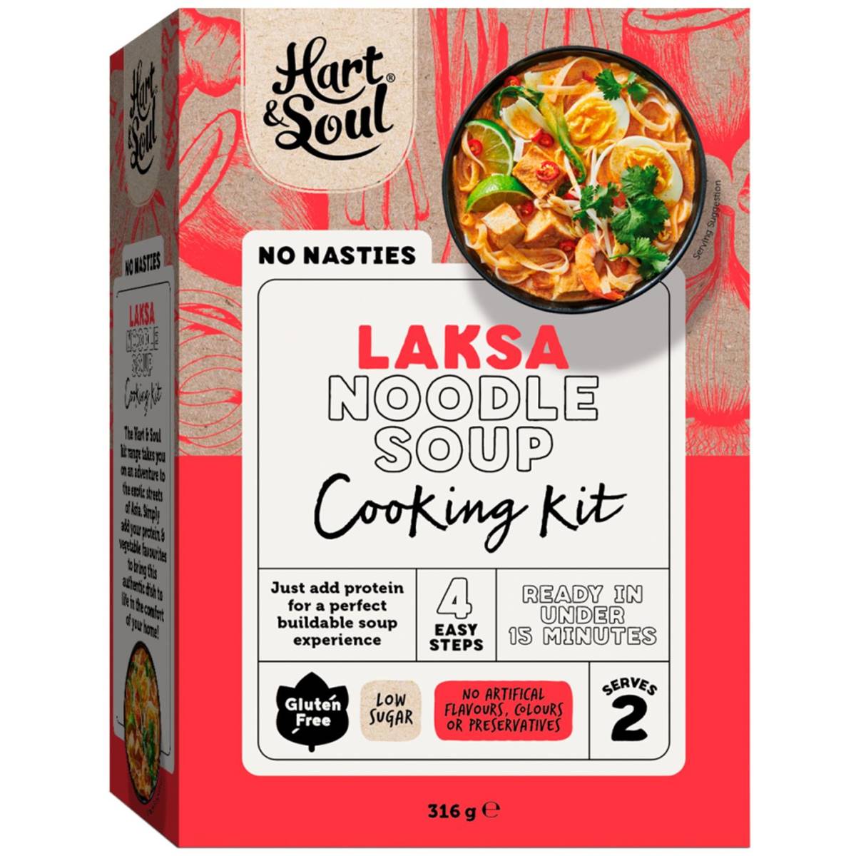 Hart & Soul Laksa Noodle Soup Cooking Kit Serves 2 316g | Woolworths