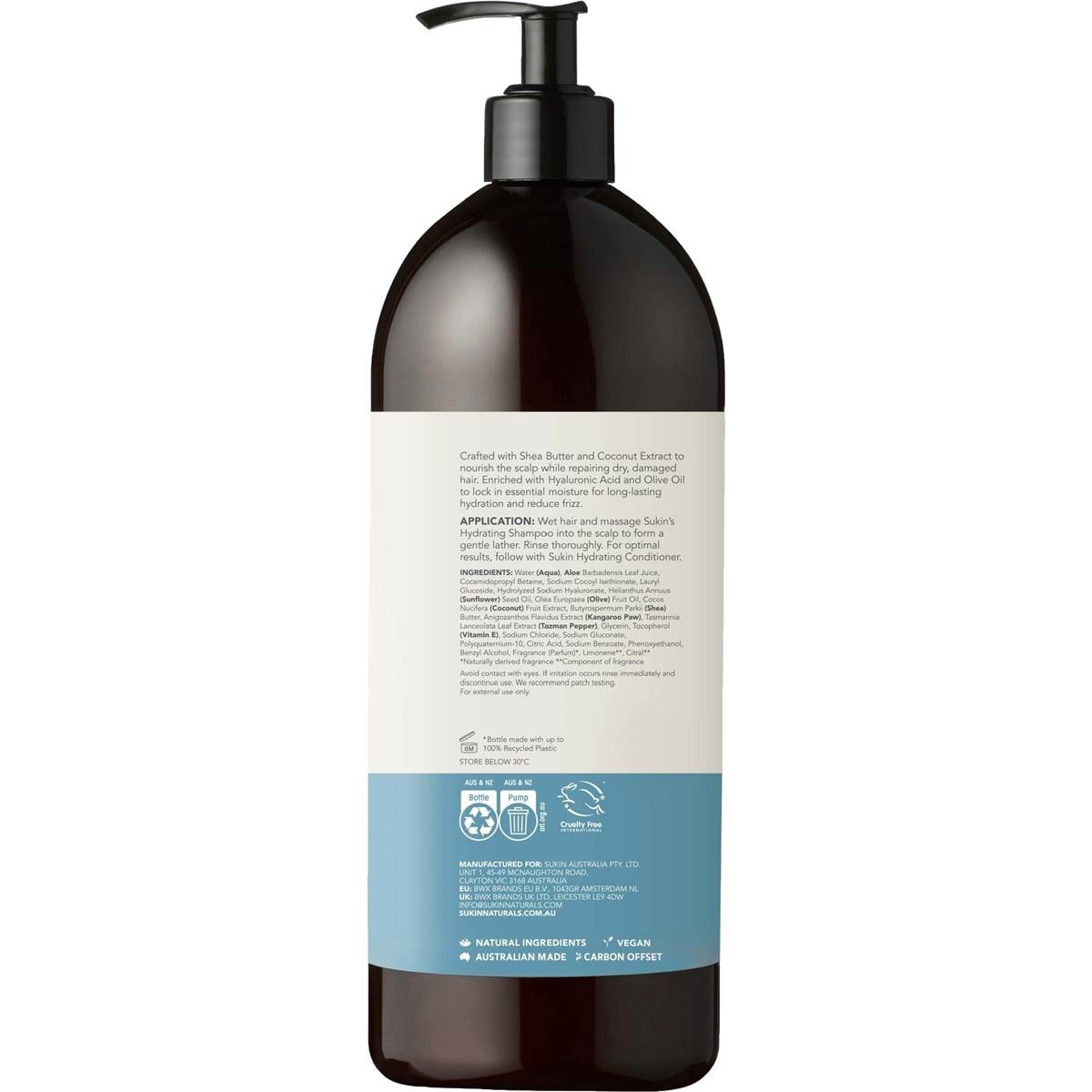 Sukin Hydrating Shampoo 1l | Woolworths