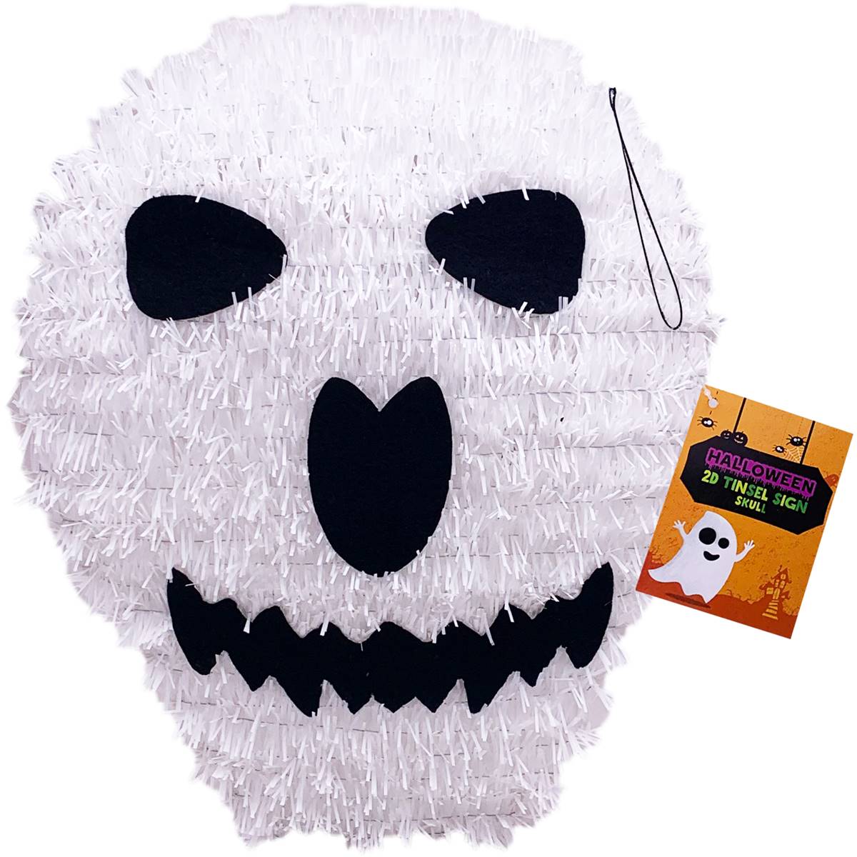 Halloween 2d Tinsel Sign Skull Each | Woolworths