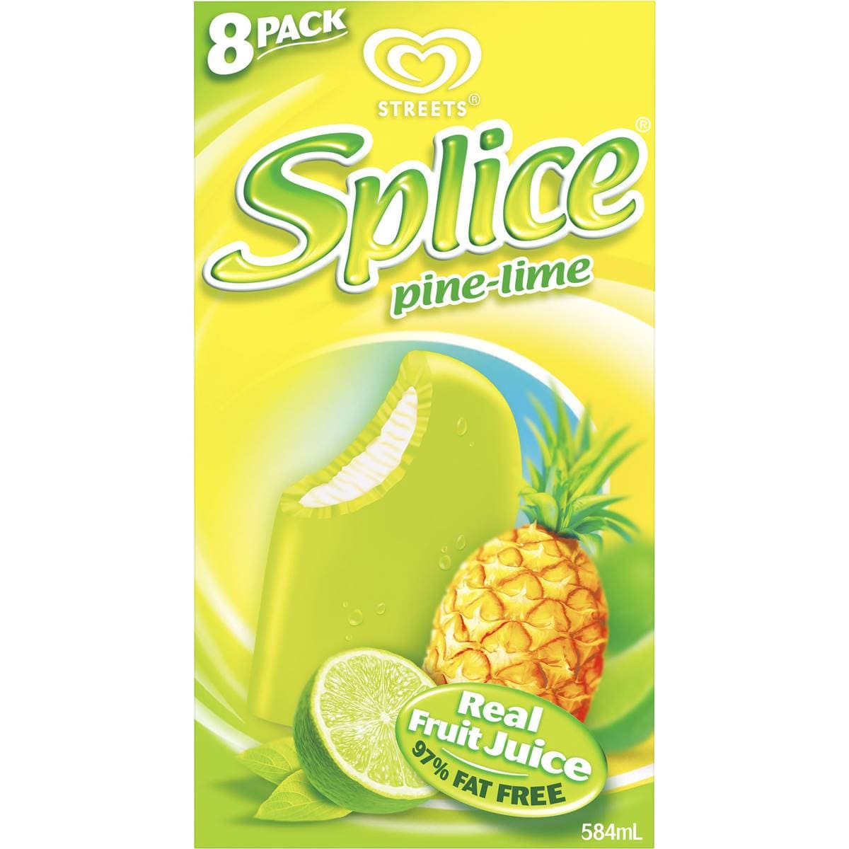 Splice Fruit Ice Pine Lime 8 Pack | Woolworths