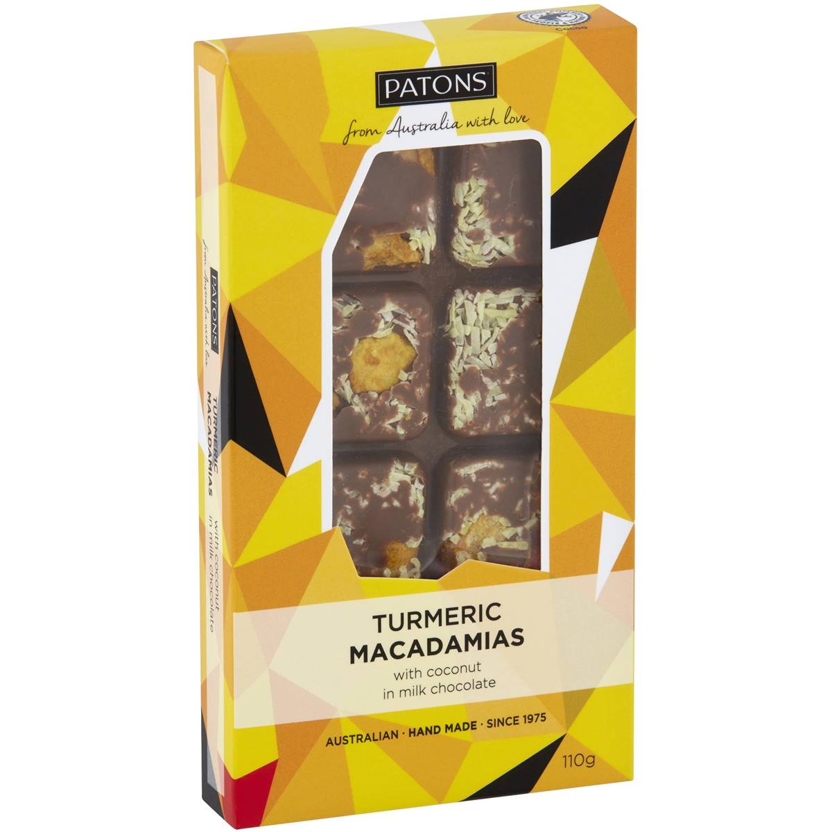 Patons Turmeric Macadamias Chocolate Bar 110g | Woolworths
