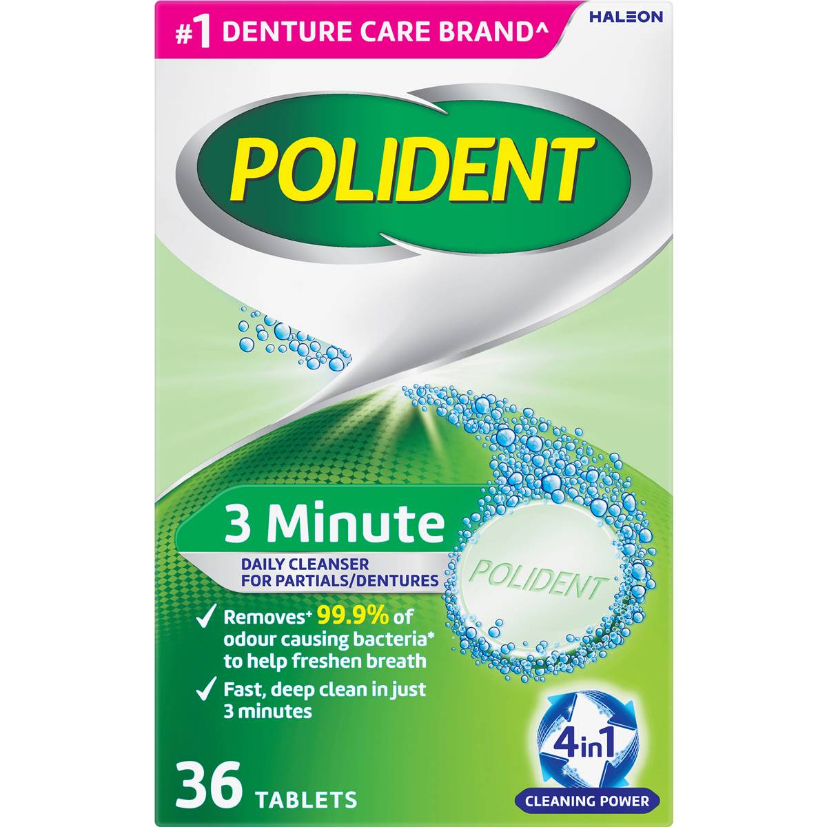 Polident Denture Cleanser Fresh Active 36 Pack | Woolworths