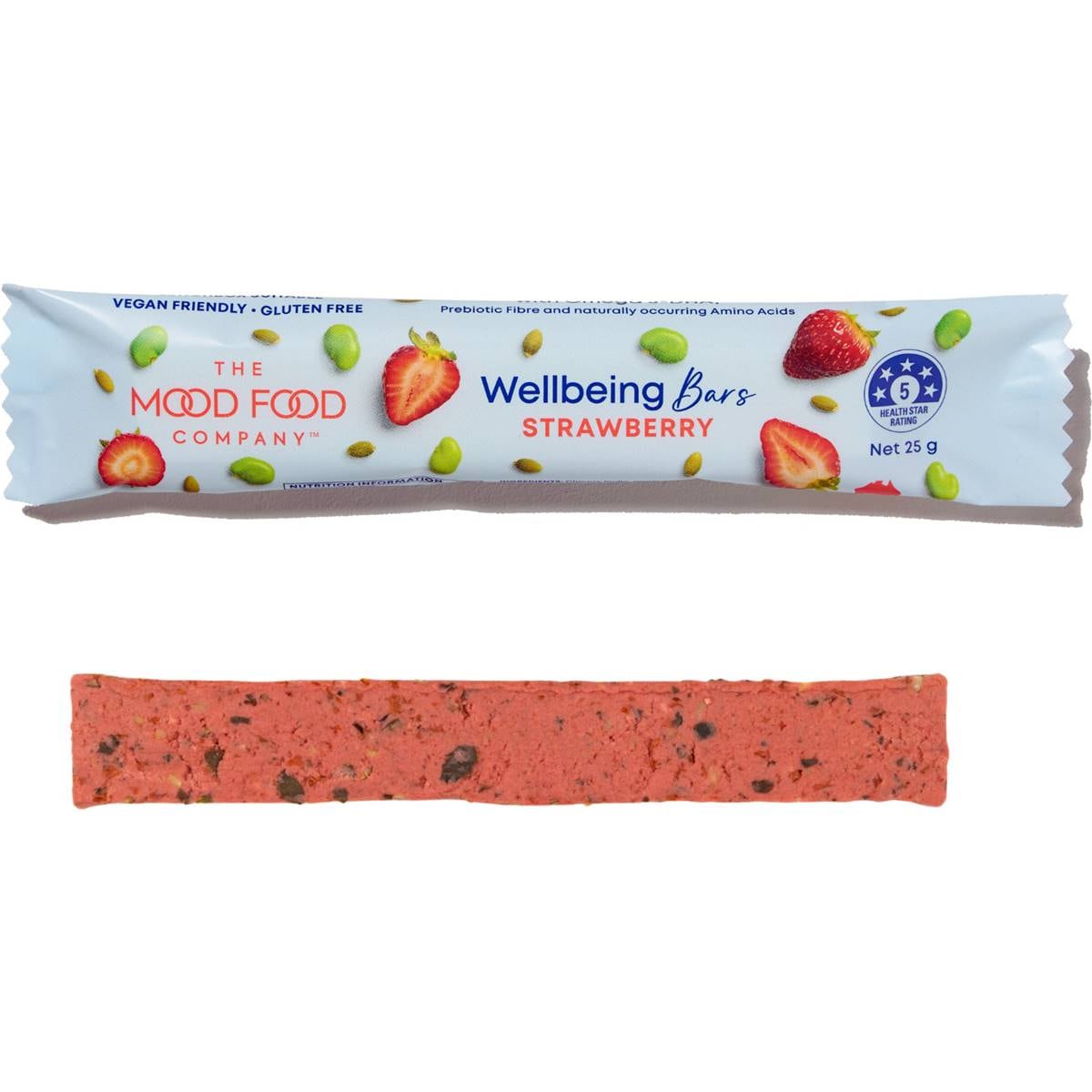 The Mood Food Company Natural Wellbeing Bars Strawberry 5 Pack | Woolworths