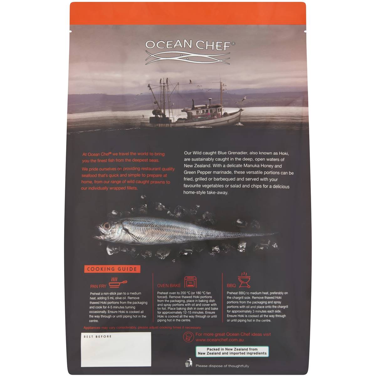 Ocean Chef Hoki Fillets Manuka Honey & Green Pepper 600g | Woolworths