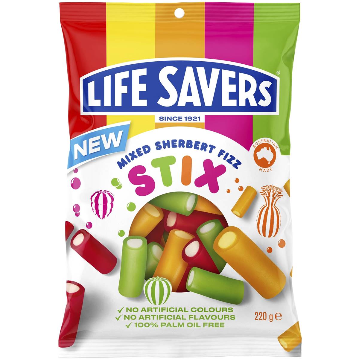 Lifesavers Mixed Sherbert Fizz Stix 220g Woolworths Lifesavers Mixed Sherbert Fizz Stix 220g Woolworths