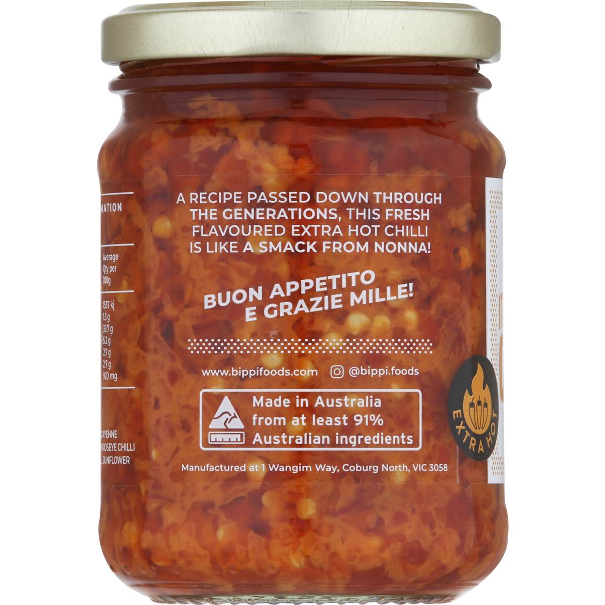 Bippi Italian Style Extra Hot Chilli 250g | Woolworths