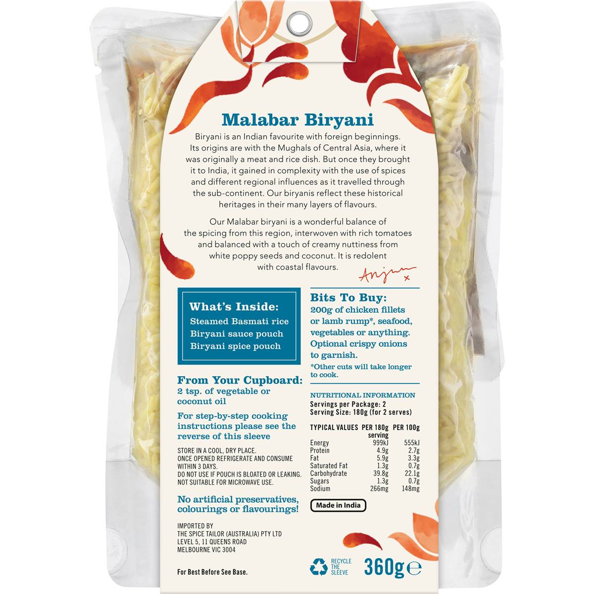 The Spice Tailor Malabar Biryani Kit 360g | Woolworths