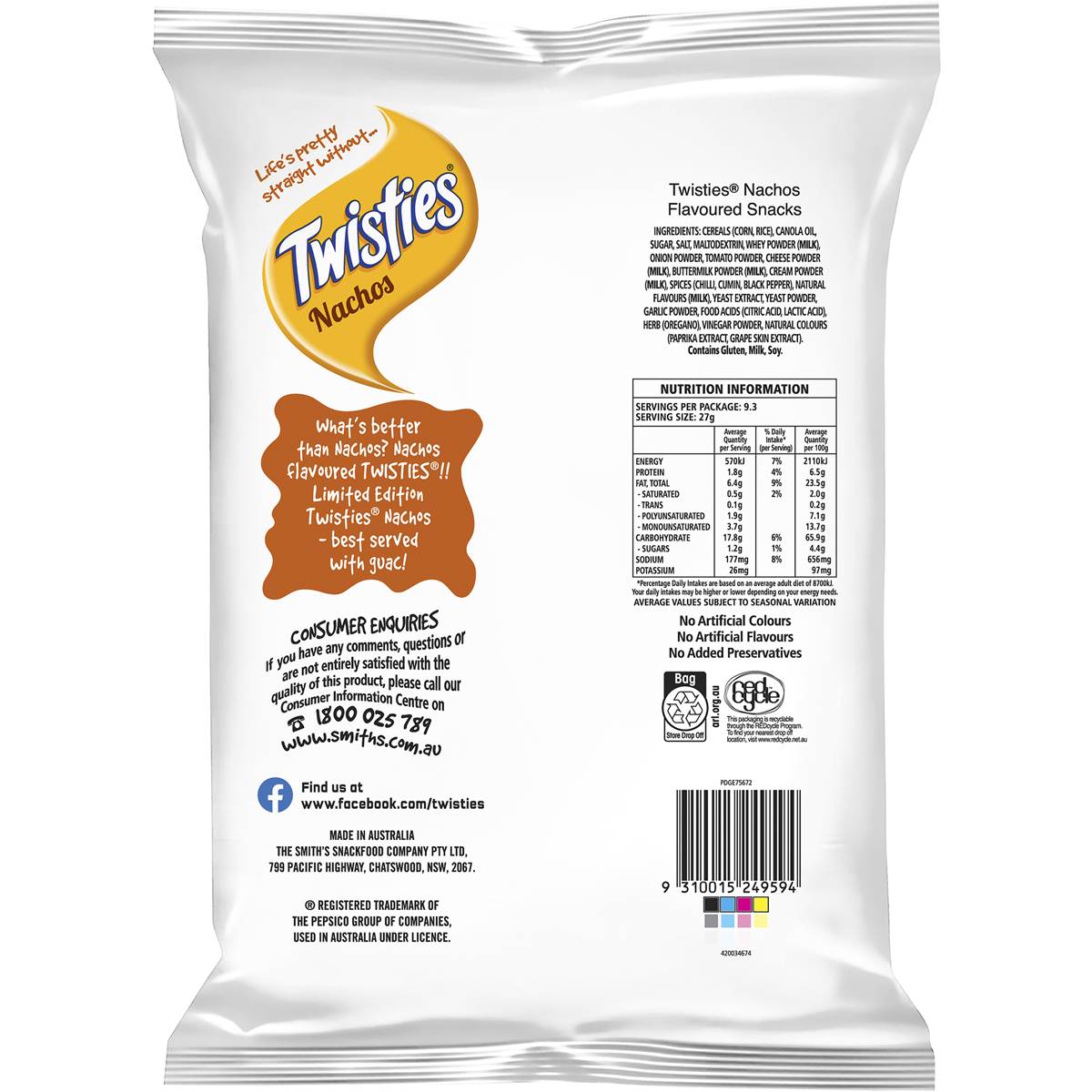 Twisties Nachos Party Bag 250g | Woolworths