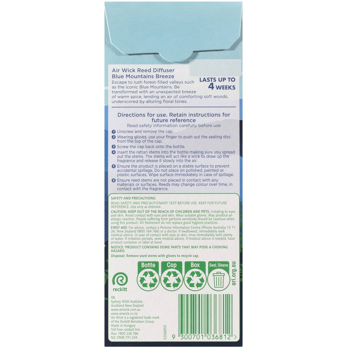 Air Wick Pure Blue Mountains Breeze Reed Diffuser 30ml | Woolworths