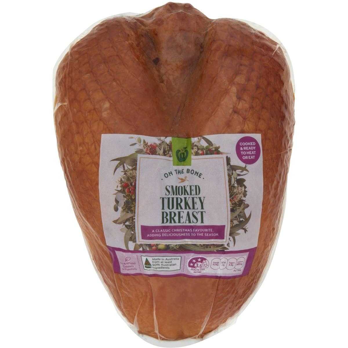Woolworths On The Bone Smoked Turkey Breast 2.2kg - 3.2kg | Woolworths