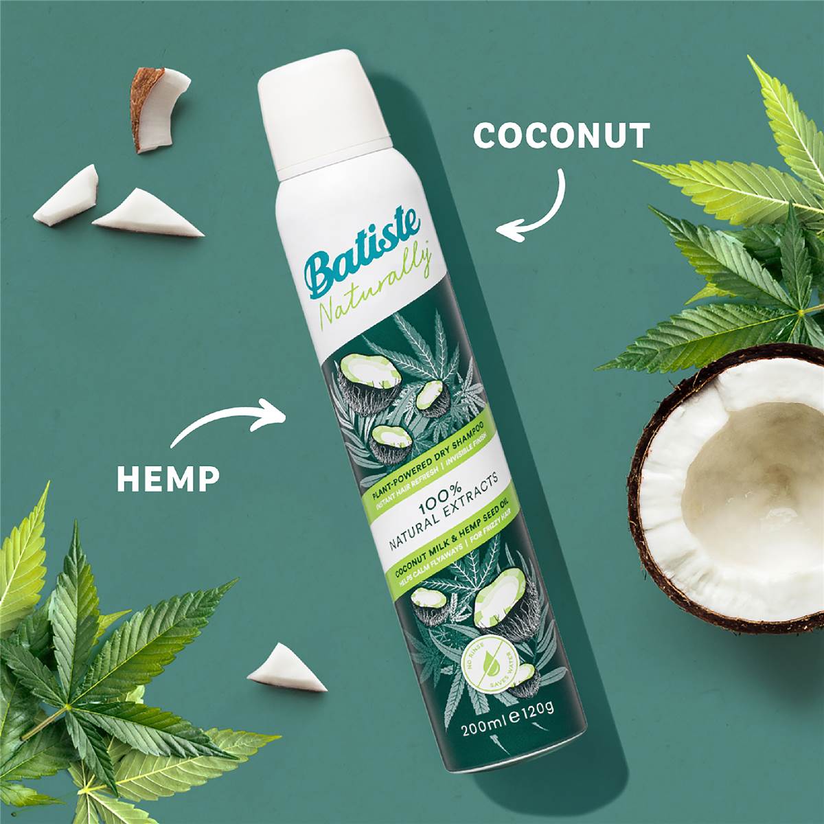 Batiste Plant Powered Dry Shampoo Coconut Milk & Hemp Seed Oil 200ml ...