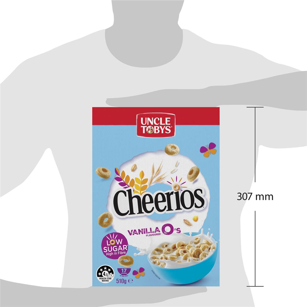 Uncle Tobys Cheerios Vanilla O's Low Sugar Breakfast Cereal 510g ...